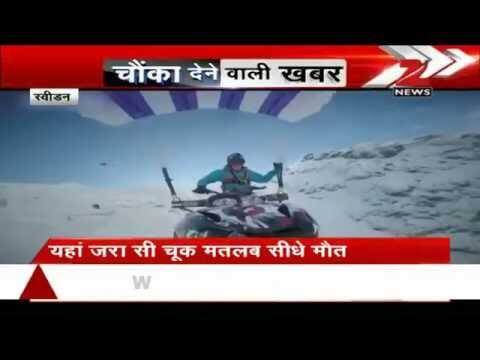 Watch: Swedish stuntman performs dangerous stunt atop a flying snow ...