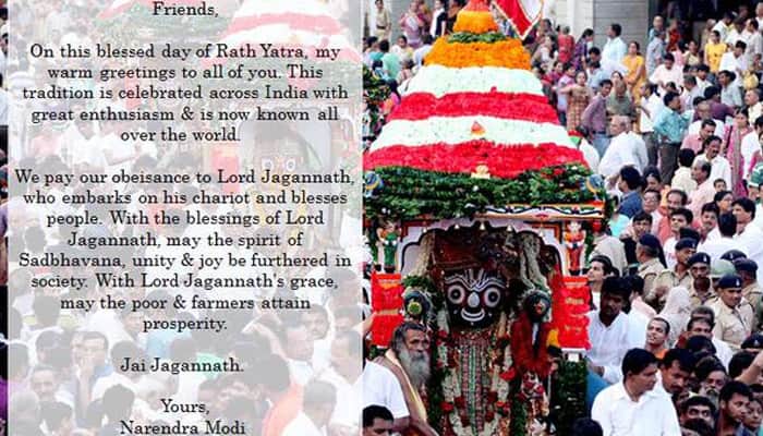 PM Modi greets people on Jagannath Rath Yatra | India News | Zee News