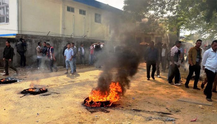 Nagaland tense over urban local body polls, protesters set ablaze govt ...