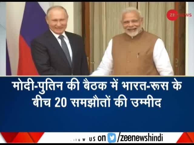 Delhi: PM Narendra Modi hugs Russian President Putin at Hyderabad House ...