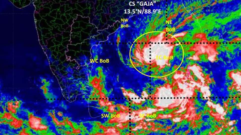 Cyclonic storm 'Gaja' over Bay of Bengal likely to intensify into Severe Cyclonic Storm in next ...