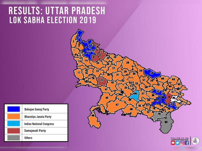 In maps: How political parties fared in Lok Sabha election 2019 across ...