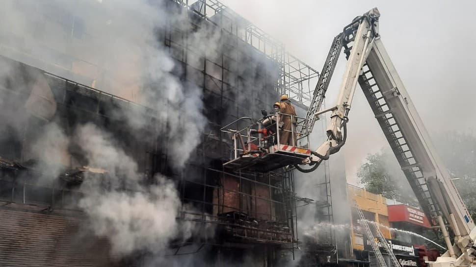 Delhi market fire damages five showrooms as fire fighting operations ...