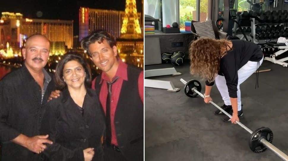 At 66, Hrithik Roshan's mother Pinkie Roshan is the queen of fitness ...