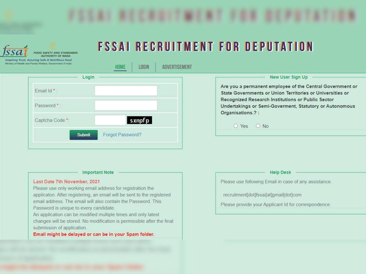 FSSAI Recruitment 2021: Apply for food analysts, technical officers and ...