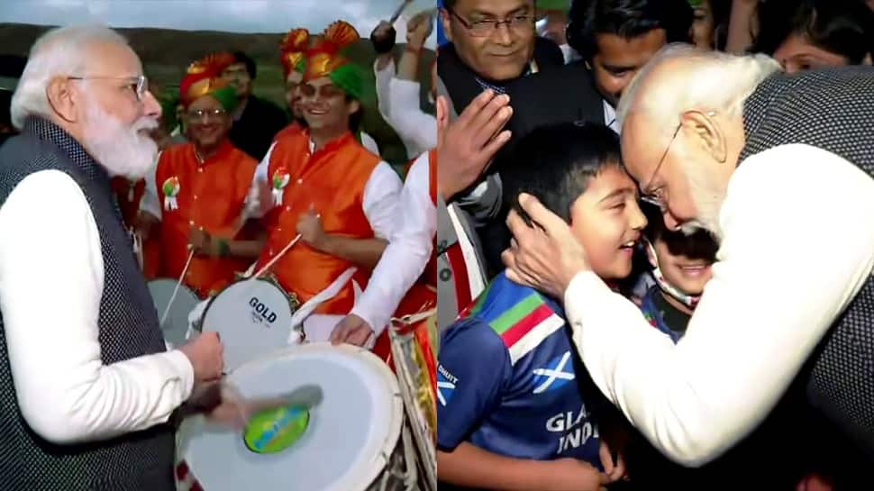 PM Narendra Modi plays drums, interacts with Indian community before ...