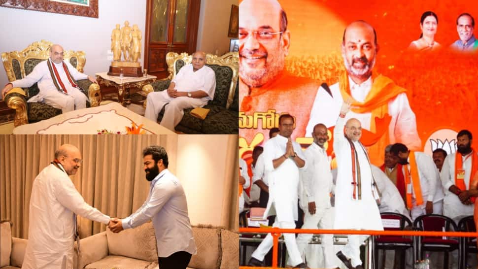 Amit Shah visits Telangana, meets 'RRR' actor Jr NTR and film producer ...