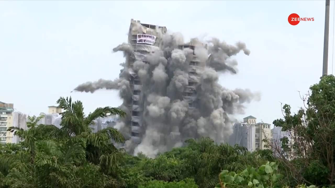 Noida Twin Towers Demolition: Building covered with special cloth to ...