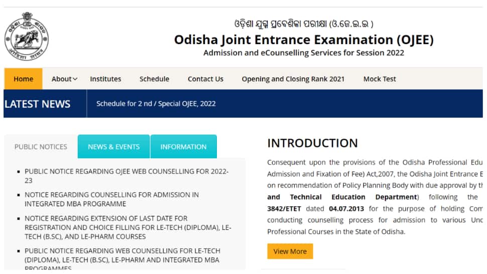 Odisha OJEE Counselling 2022 dates RELEASED for UG, PG courses at ojee ...