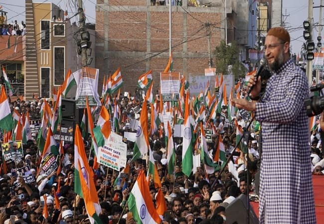AIMIM chief Asaduddin Owaisi took out the tricolor yatra in Hyderabad ...