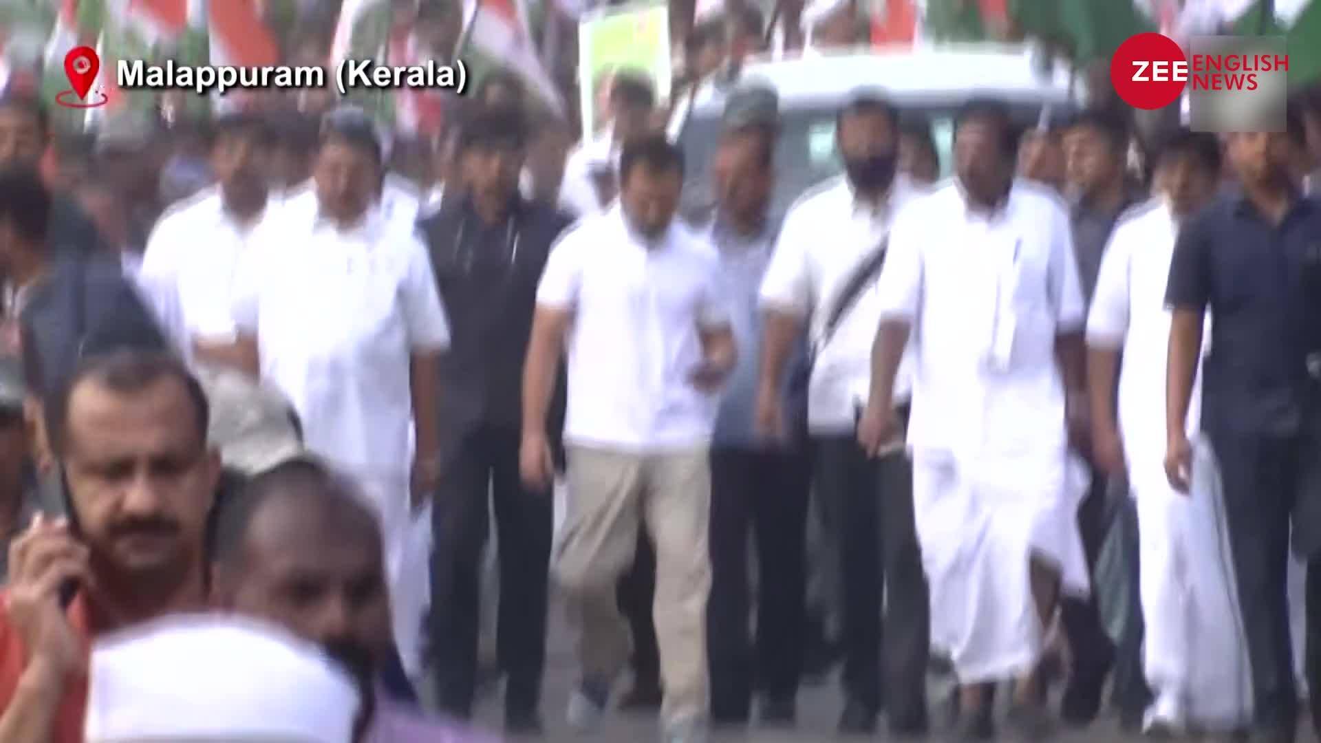 Rahul Gandhi resumes Yatra from Malappuram on Day 20 of Bharat Jodo Yatra Day | Zee News