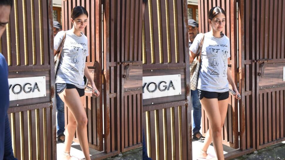Ananya Panday looks super-cute in T and shorts as she steps out post ...