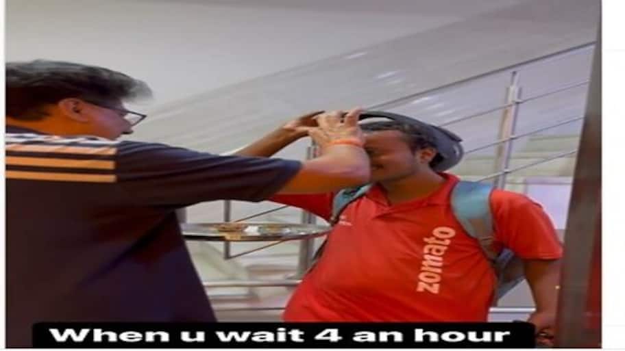 Viral Video: Zomato Delivery boy delivers food late, Delhi man welcomes ...