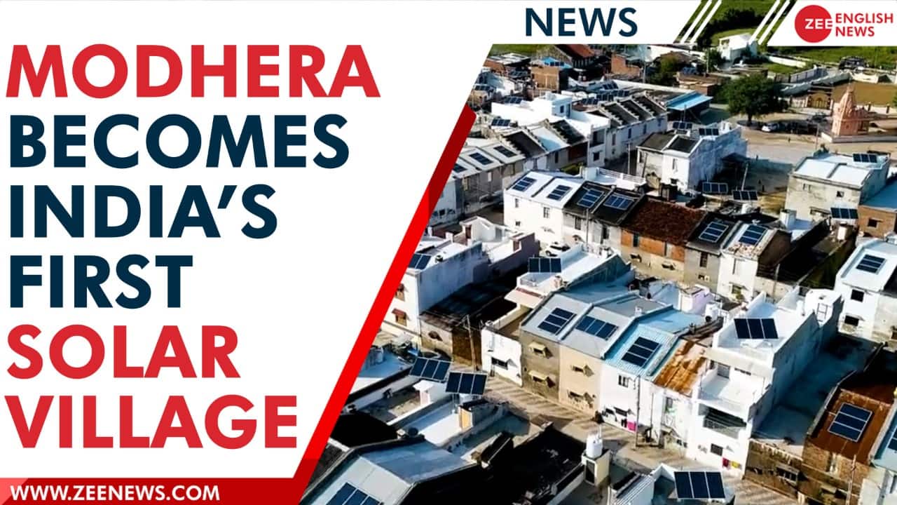 PM Modi declares Gujarat’s Modhera as India's first 24x7 solar-powered village | Zee English ...
