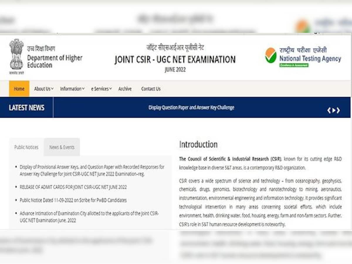 CSIR UGC NET 2022: NTA to DECLARE Result on THIS DATE at csirnet.nta ...