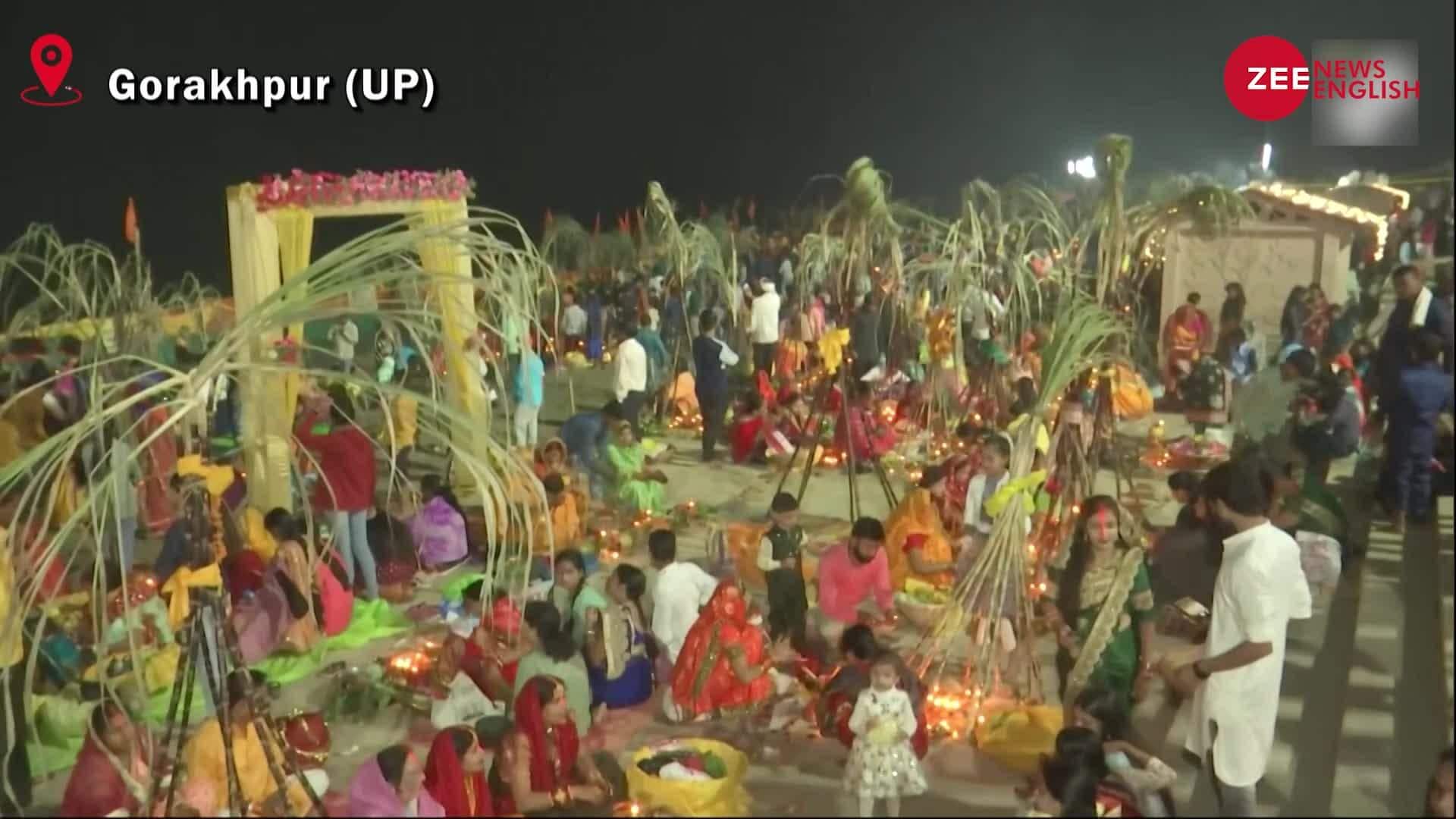 Chhath Puja 2022: Devotees throng ghat of River Rapti on last day of ...