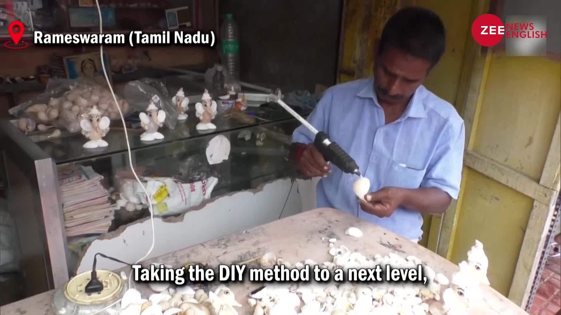 Seashell-made Lord Ganesh mini-idols attract tourists in Rameswaram ...