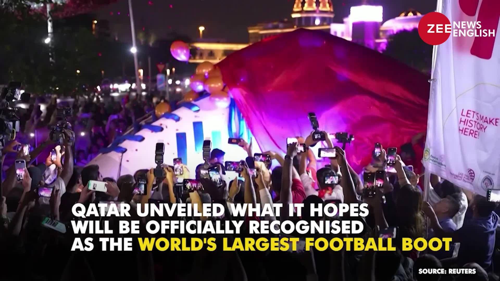FIFA World Cup 2022: World's largest football boot unveiled at Katara ...