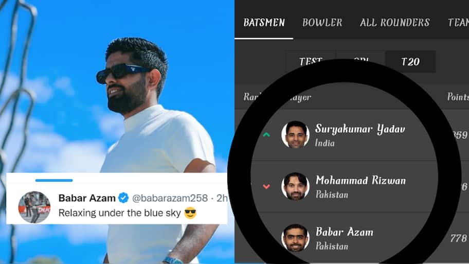 'Relaxing under SKY': Babar Azam TROLLED by India fans for cheeky ...