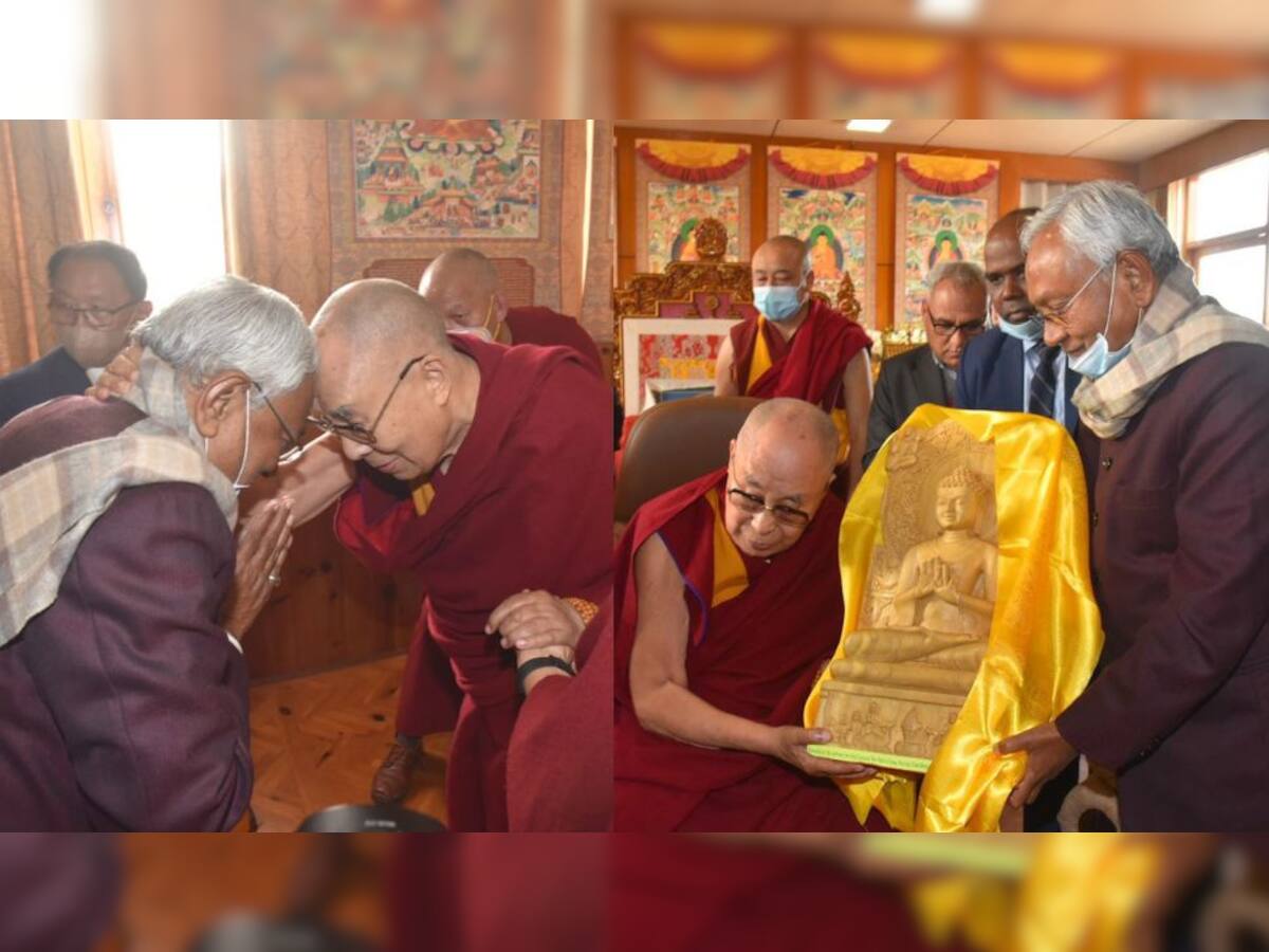 Bihar CM Nitish Kumar meets Dalai Lama in Bodh Gaya, offers prayers at ...