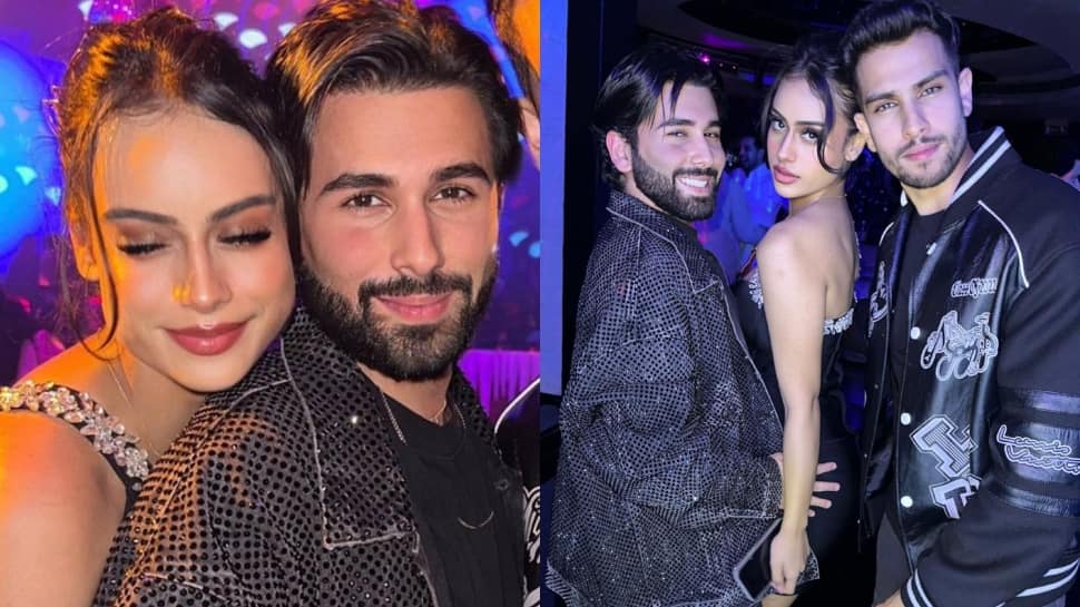 Nysa Devgan looks CHIC in a little black dress with plunging neckline ...