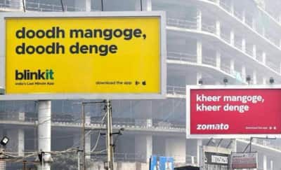 'Dhoodh Mangoge...': Blinkit, Zomato billboard collab leaves netizens ...