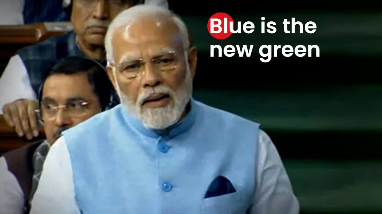 PM Modi wears unique blue jacket made of recycled plastic bottles in ...