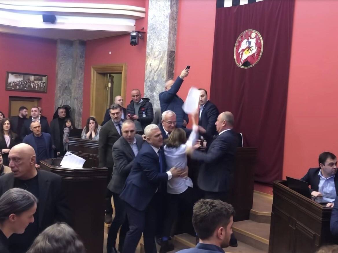 Fierce uproar in Georgia's Parliament, visuals of clash surfaced | Zee News