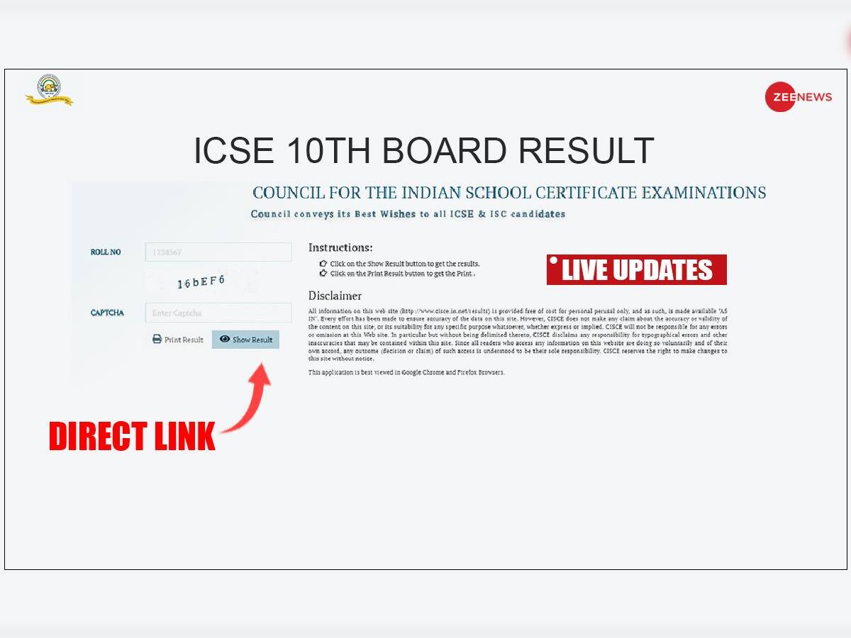 ICSE Class 10th Result 2023 Declared On results.cisce.org, Direct Link To Check CISCE 10th Board ...