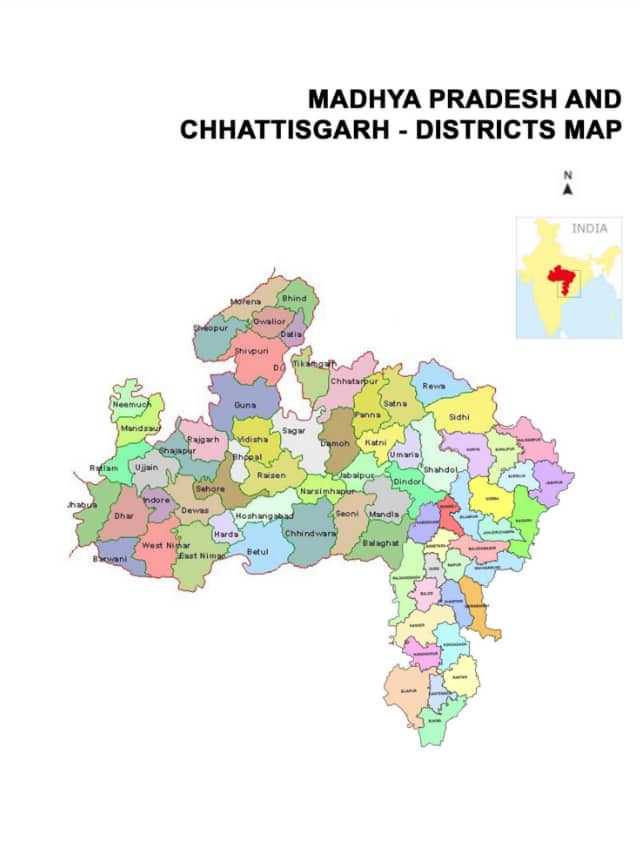 MP District Map, Madhya Pradesh Political Map, 51% OFF