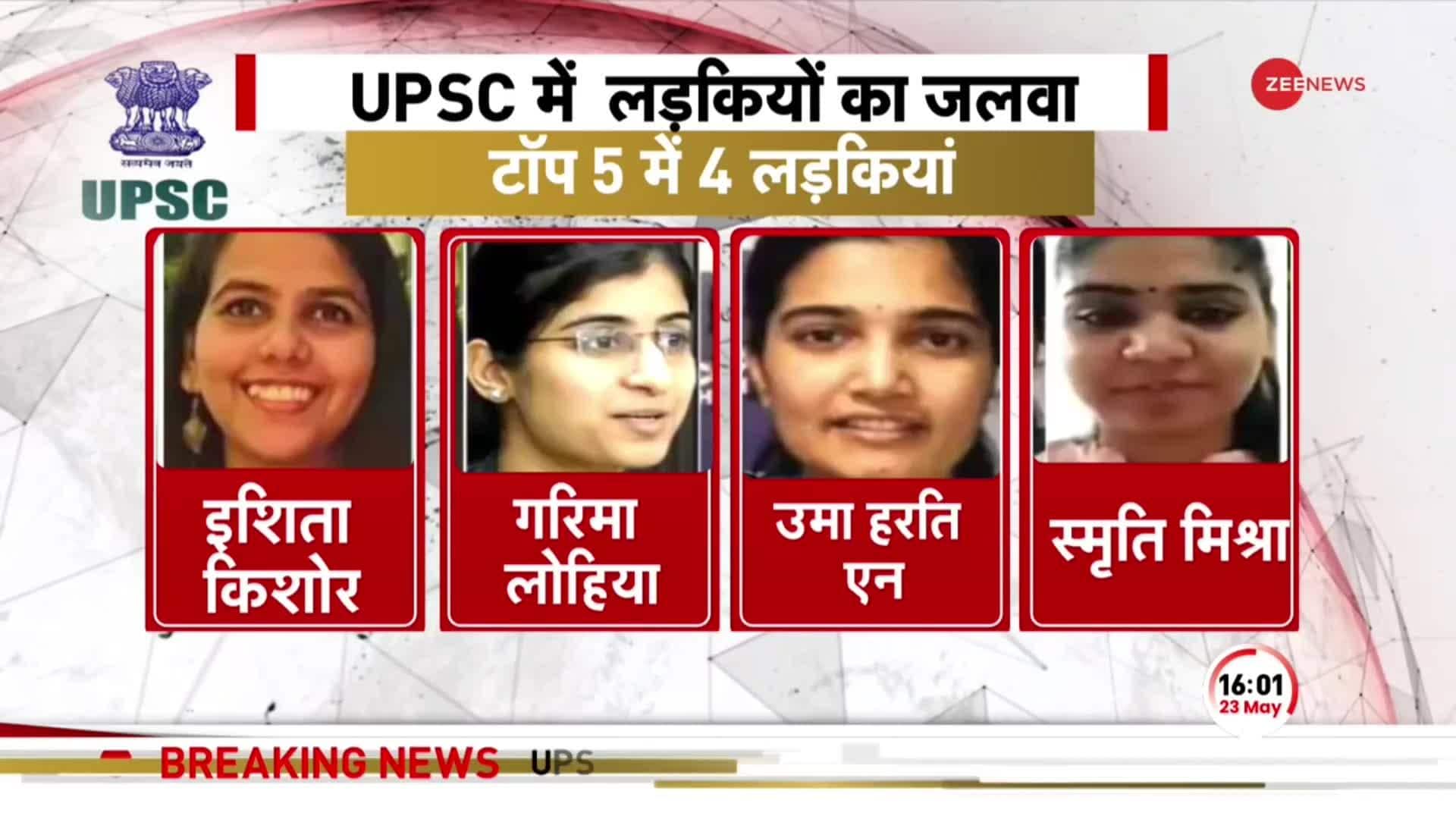 UPSC Civil Services Result 2022: Ishita Kishore tops exams | Zee News