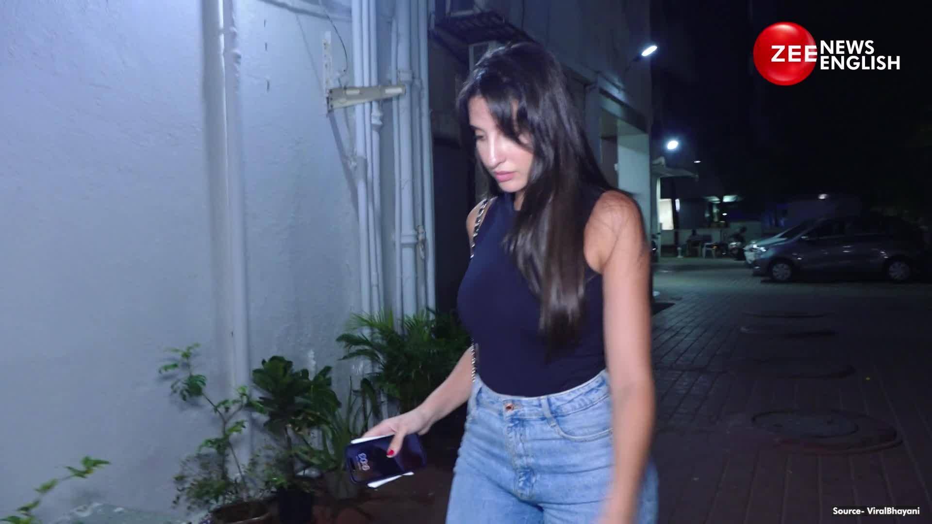 Nora Fatehi turns heads in her sassy look in Mumbai city | Zee News