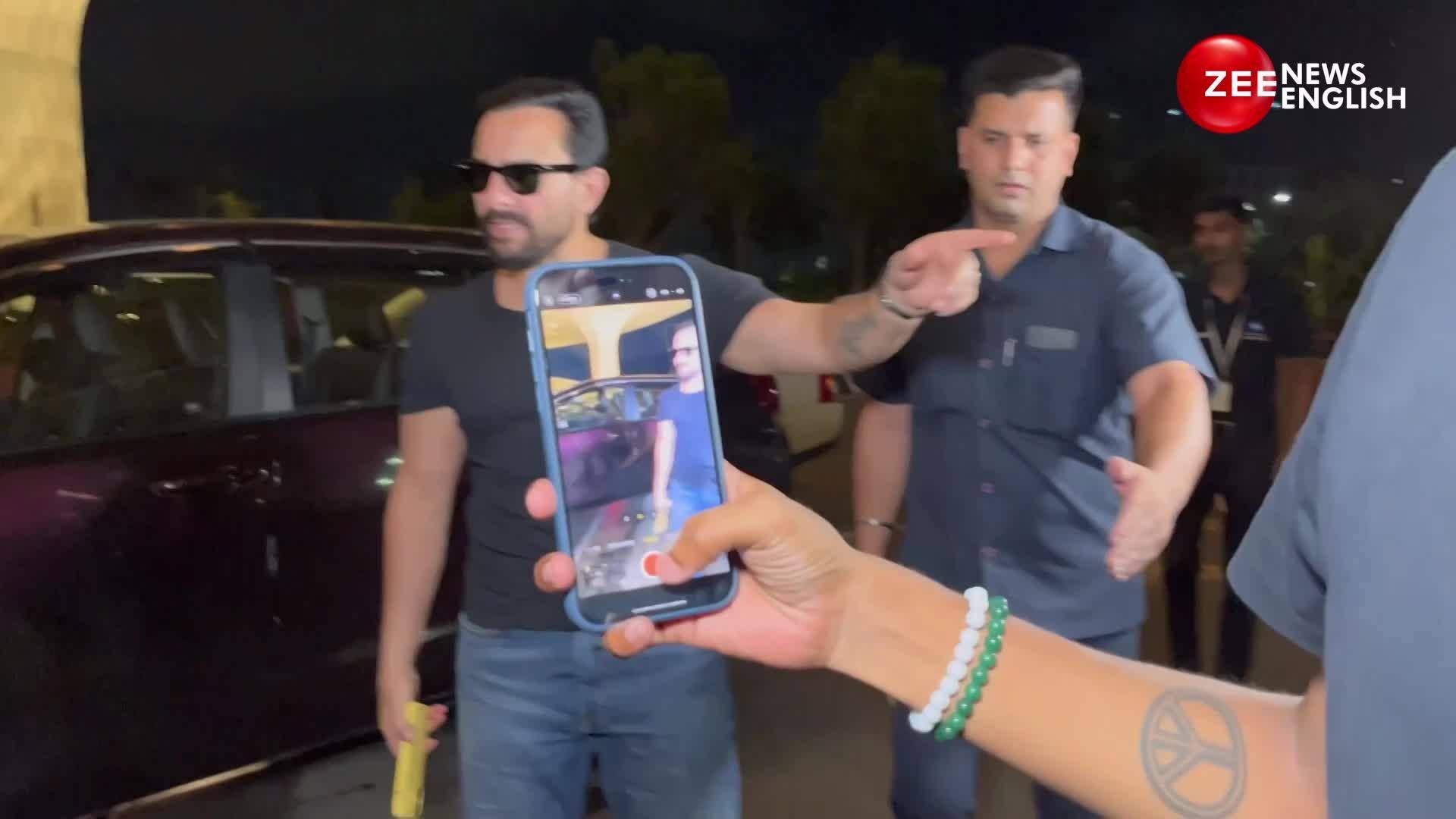 Handsome Hunk Saif Ali Khan looked dapper in his Airport Look | Zee News