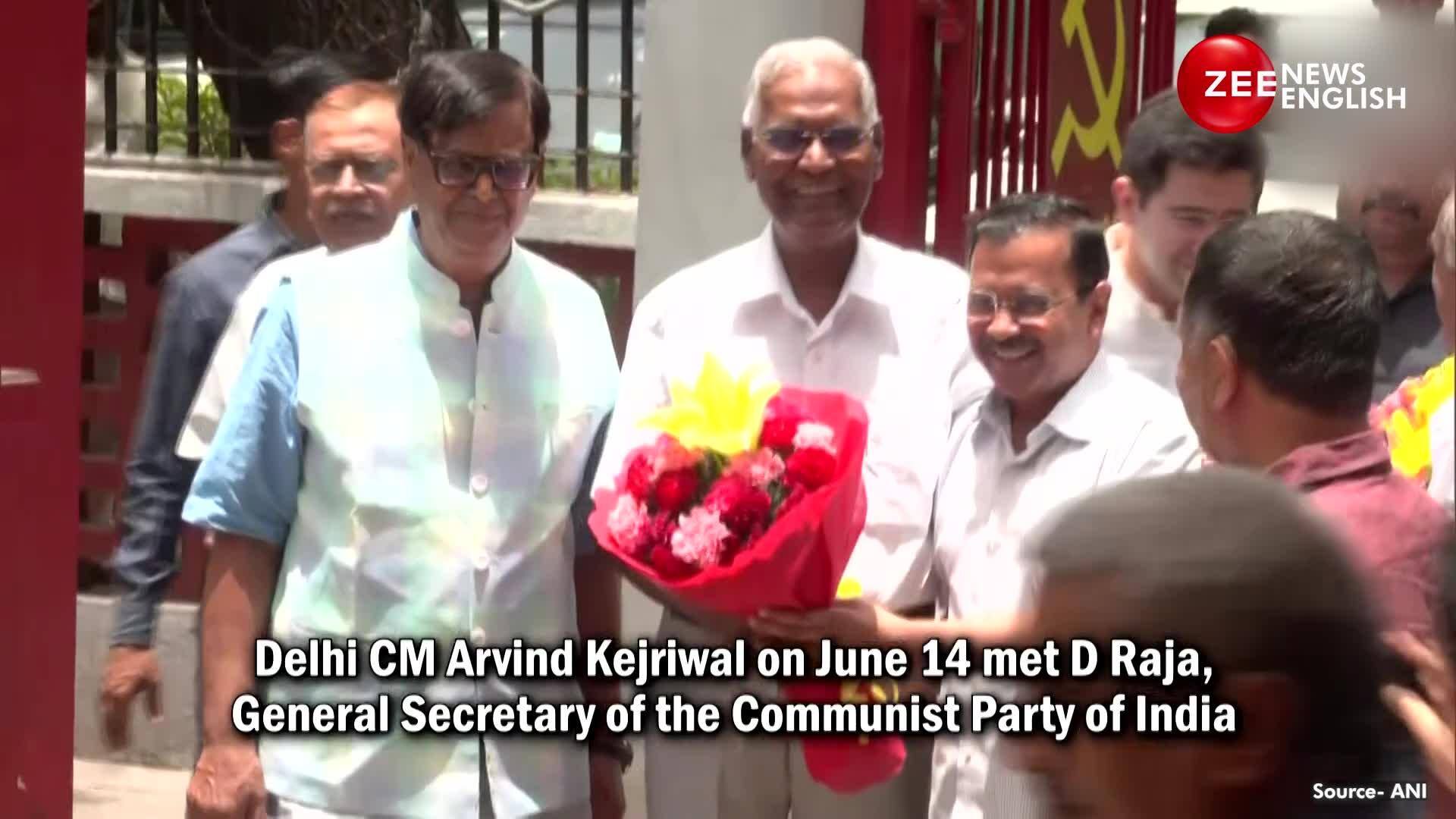 Kejriwal Meets CPI's General Secretary D Raja To Seek Support On Centre ...