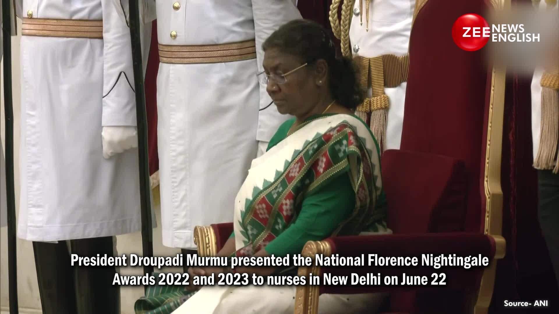 Delhi: President Murmu presents National Florence Nightingale Awards to ...
