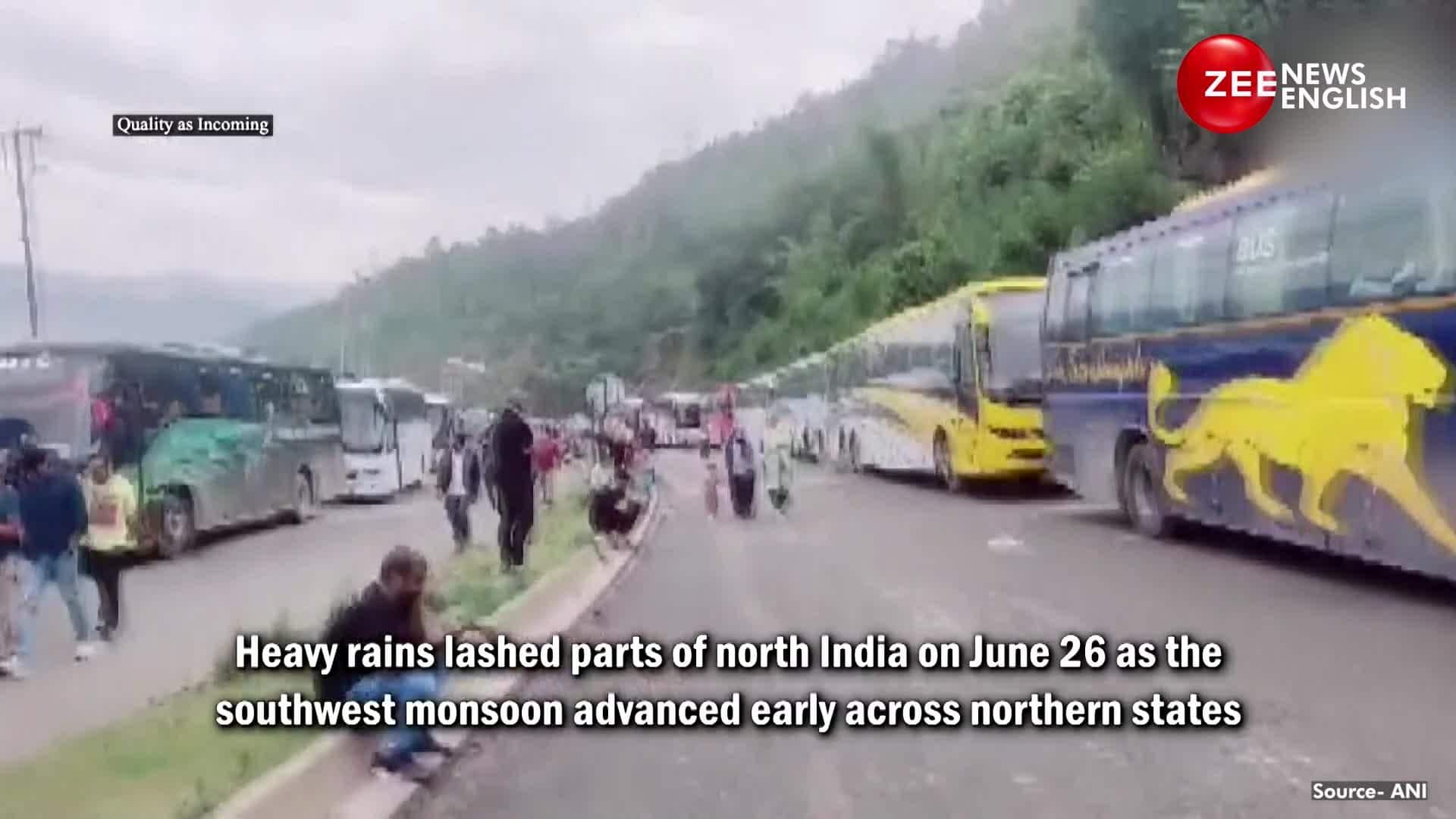 Himachal Pradesh: Heavy rain lashes Mandi district; landslide blocks Chandigarh-Manali highway ...