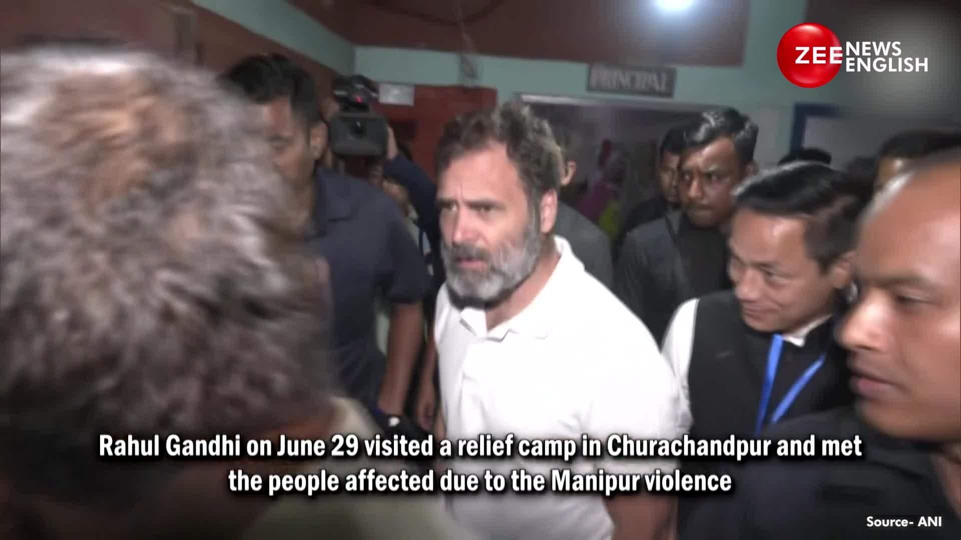 Manipur Violence: Rahul Gandhi visits relief camp in Imphal, offers ...
