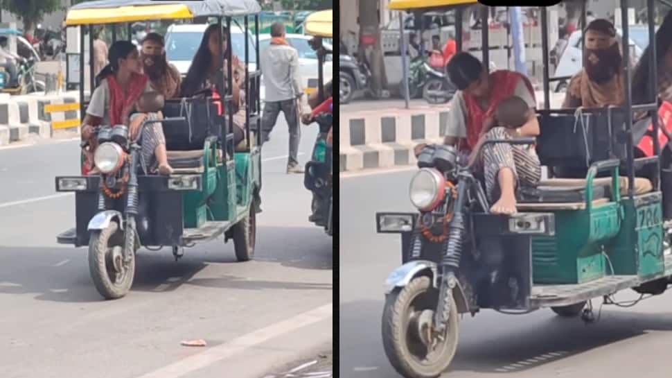 Viral Video: Woman Drives E-Rickshaw While Carrying Her Baby On Her Lap ...