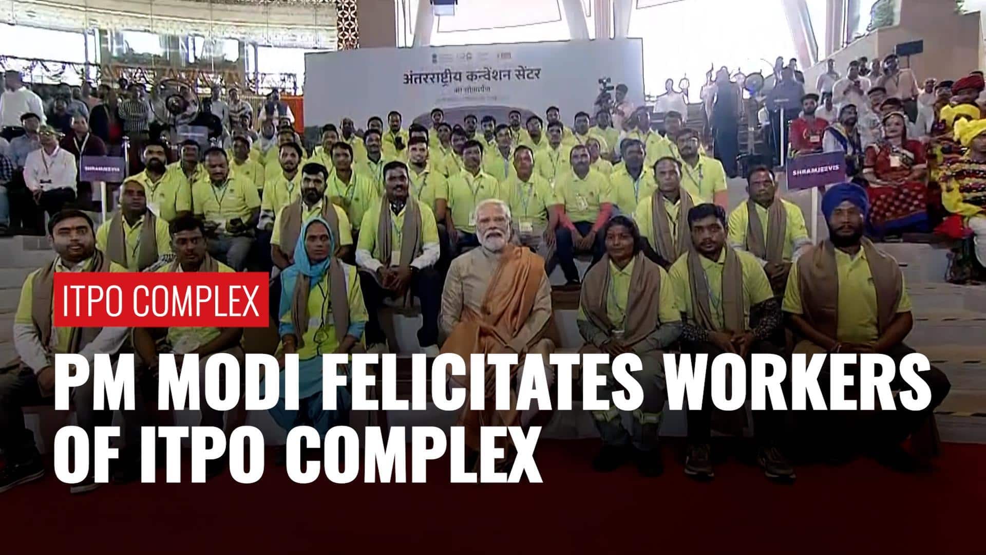 PM Modi Felicitates The Shramjeevis of New ITPO Complex Ahead of ...