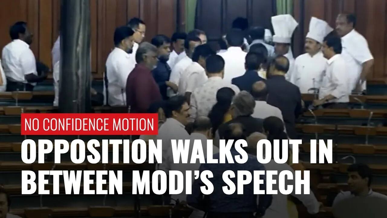 Opposition Mps Walk Out Of Lok Sabha As Pm Modi Speaks On No
