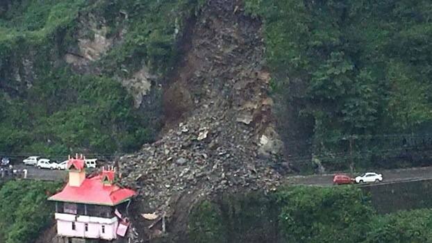 Shimla Shiv Mandir collapses due to heavy landslide | Zee News