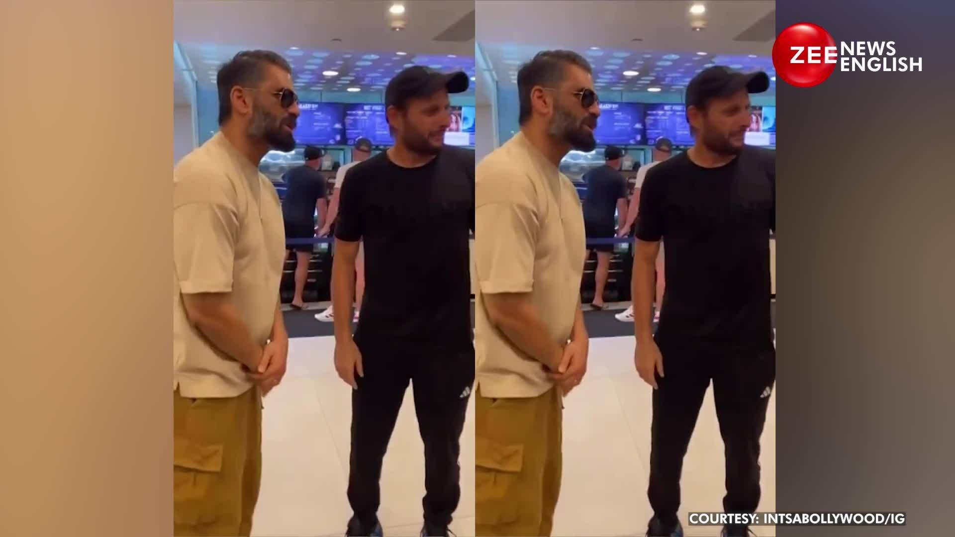 Watch: Actor Suniel Shetty Meets Shahid Afridi In Dubai | Zee News