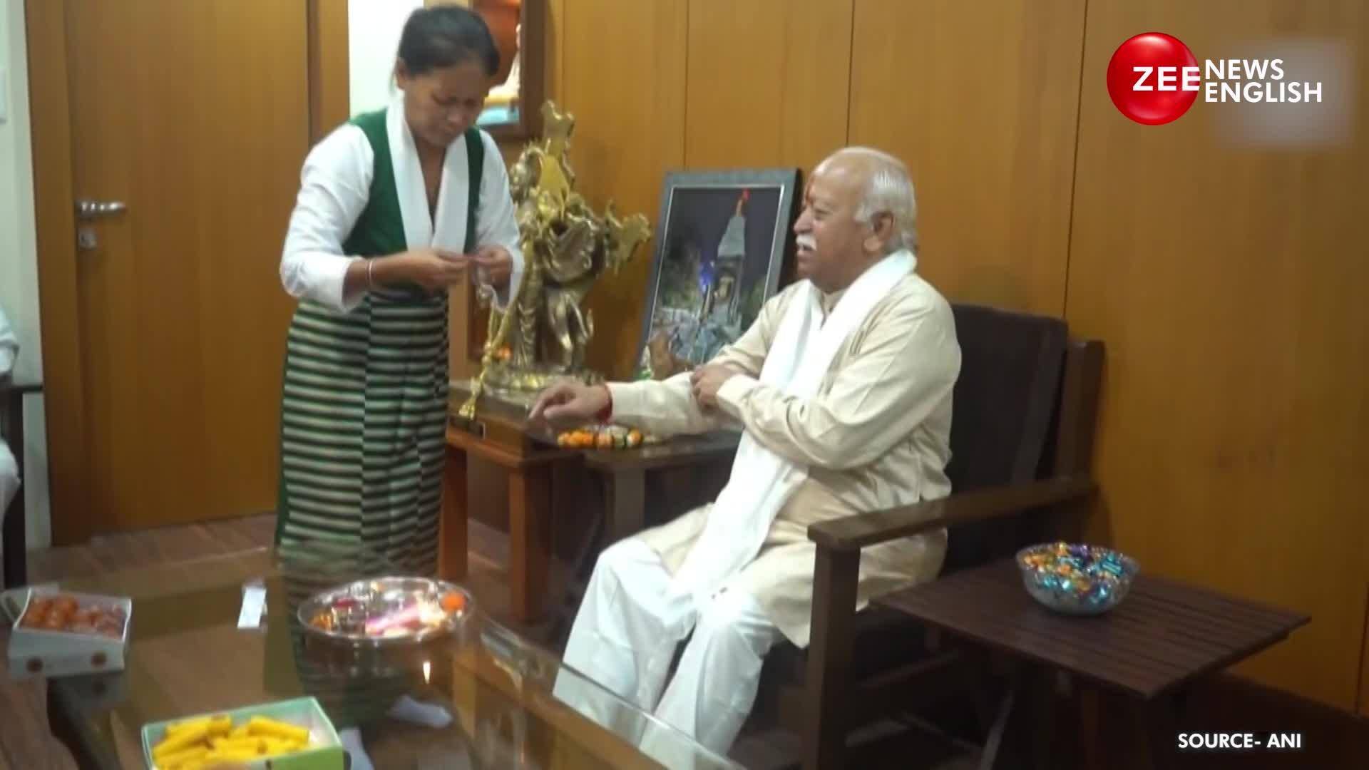 Maharashtra: RSS Chief Mohan Bhagwat celebrates Raksha Bandhan in ...