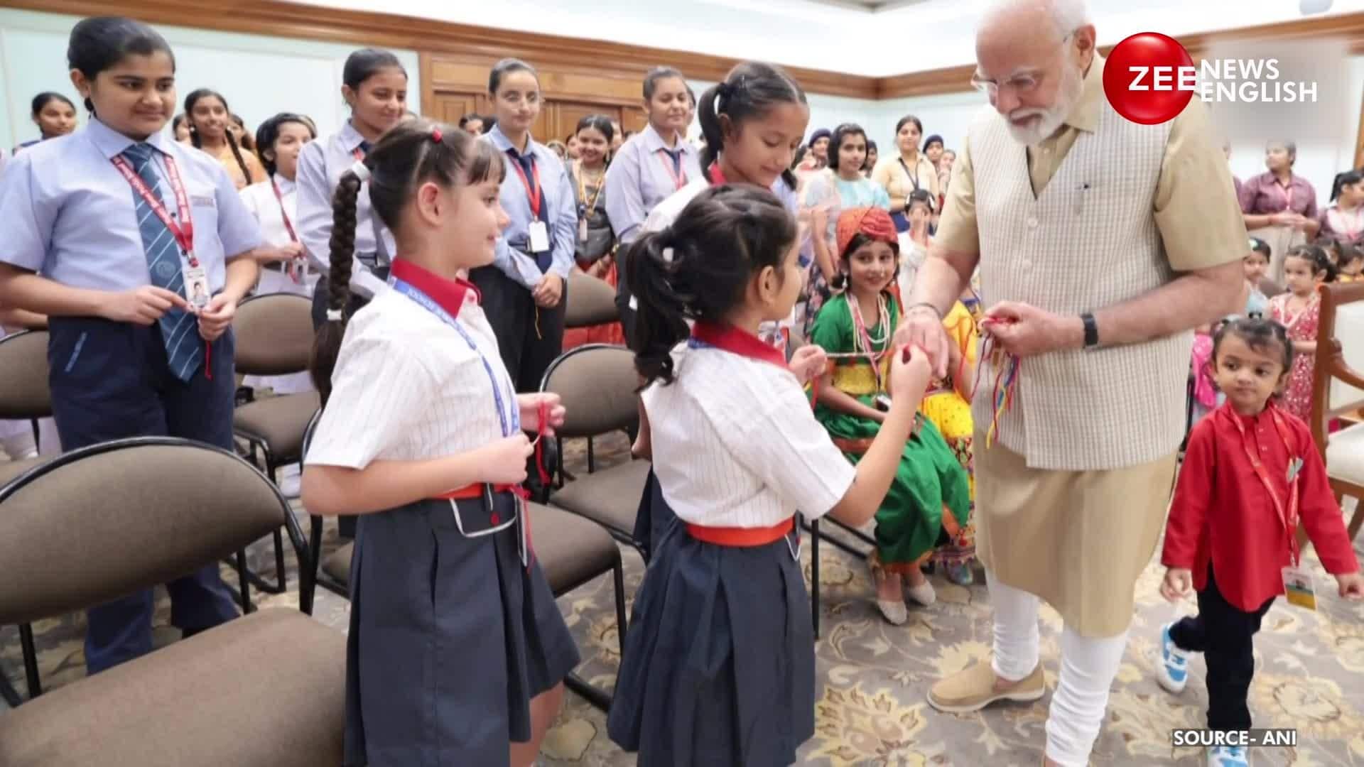 Heartwarming pictures of PM Modi celebrating Raksha Bandhan with ...