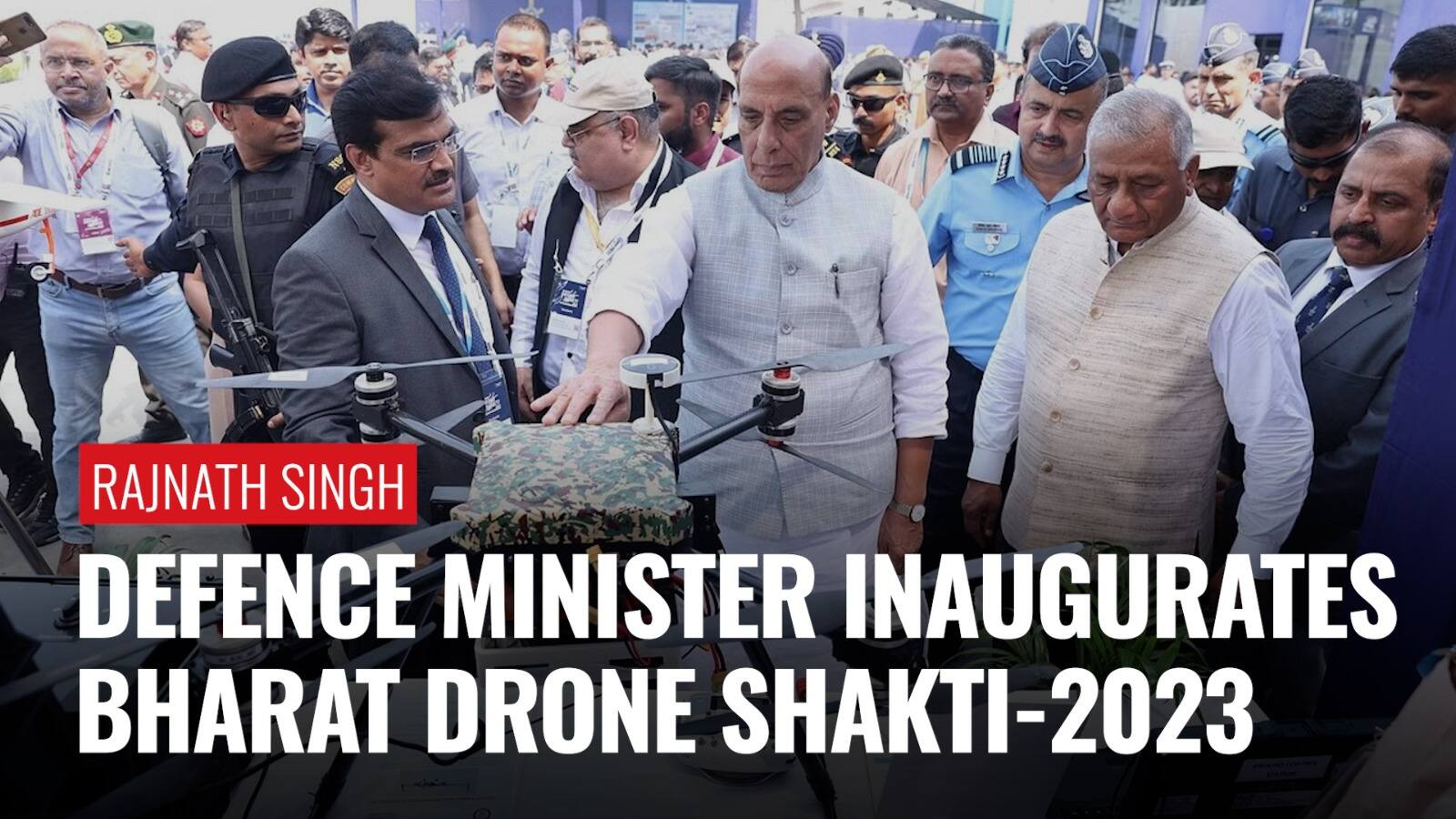 Bharat Drone Shakti 2023: Defence Minister Rajnath Singh Launches Drone Exhibition At Hindan ...