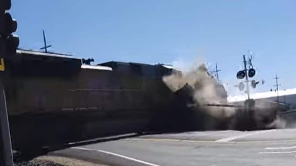 Watch: Truck Carrying Tractor Gets Tossed In Air After Collision With ...