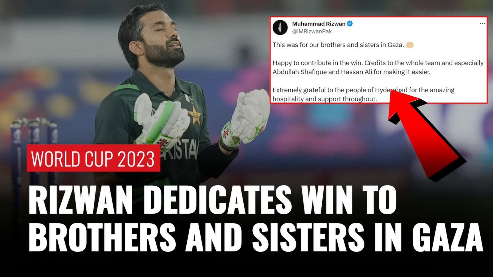 World Cup 2023: To "Brothers And Sisters" In Gaza, Pakistan's Mohammad ...