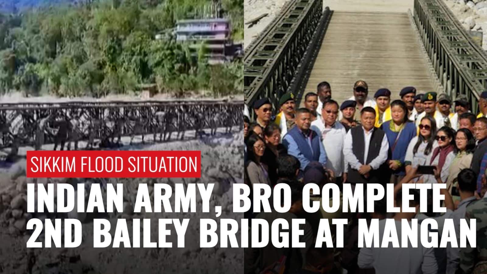 Indian Army With BRO Completed Second Bailey Bridge Over Teesta River At Mangan | Zee News