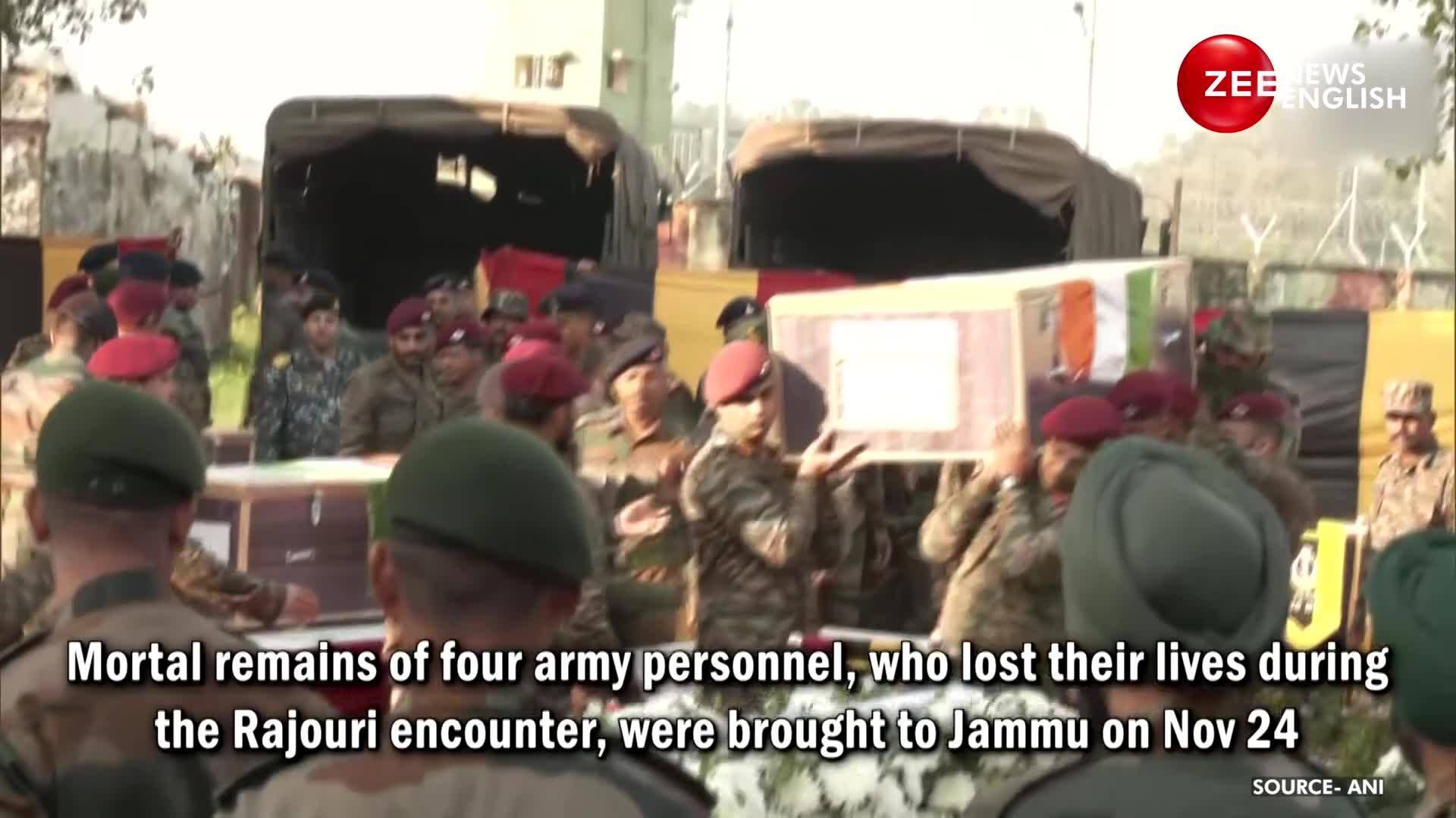Rajouri encounter: The Wreath-Laying Ceremony Of The Bravehearts Underway In Jammu | Zee News