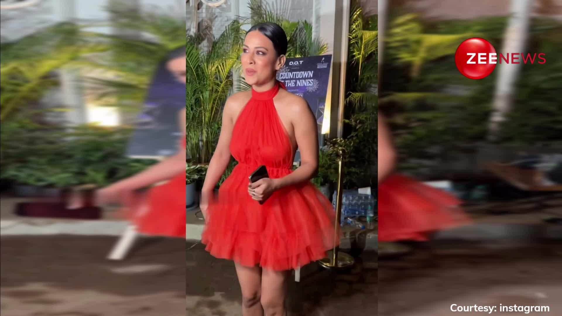 Nia Sharma Radiates Doll-like Glamour in Stunning Red Dress | Zee News